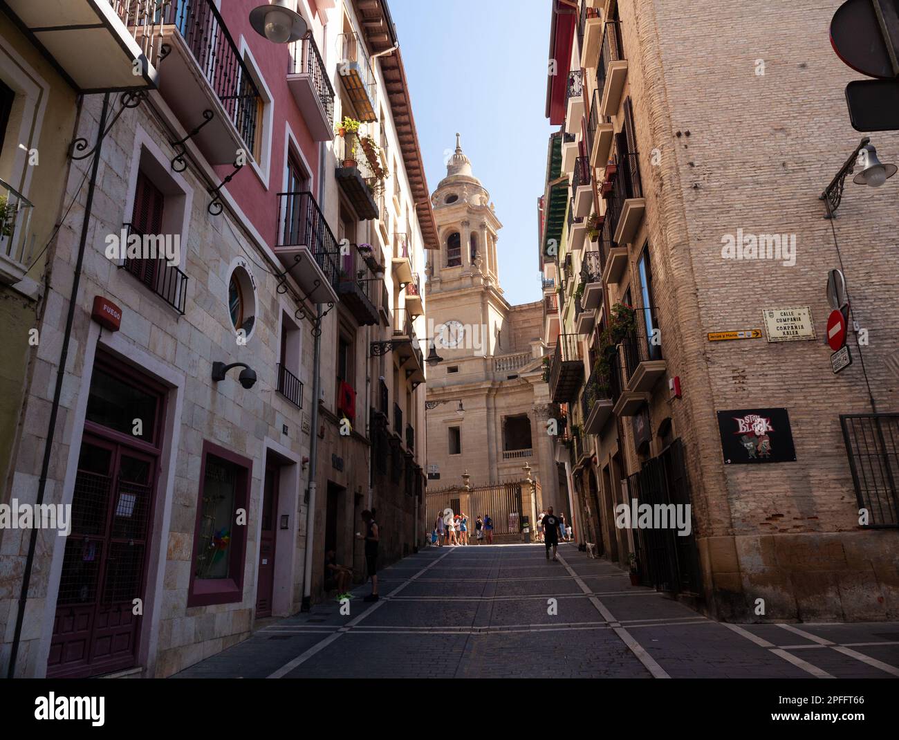 Back view of the Pamplona Cathedral of Santa Mara la Real, Navarre ...