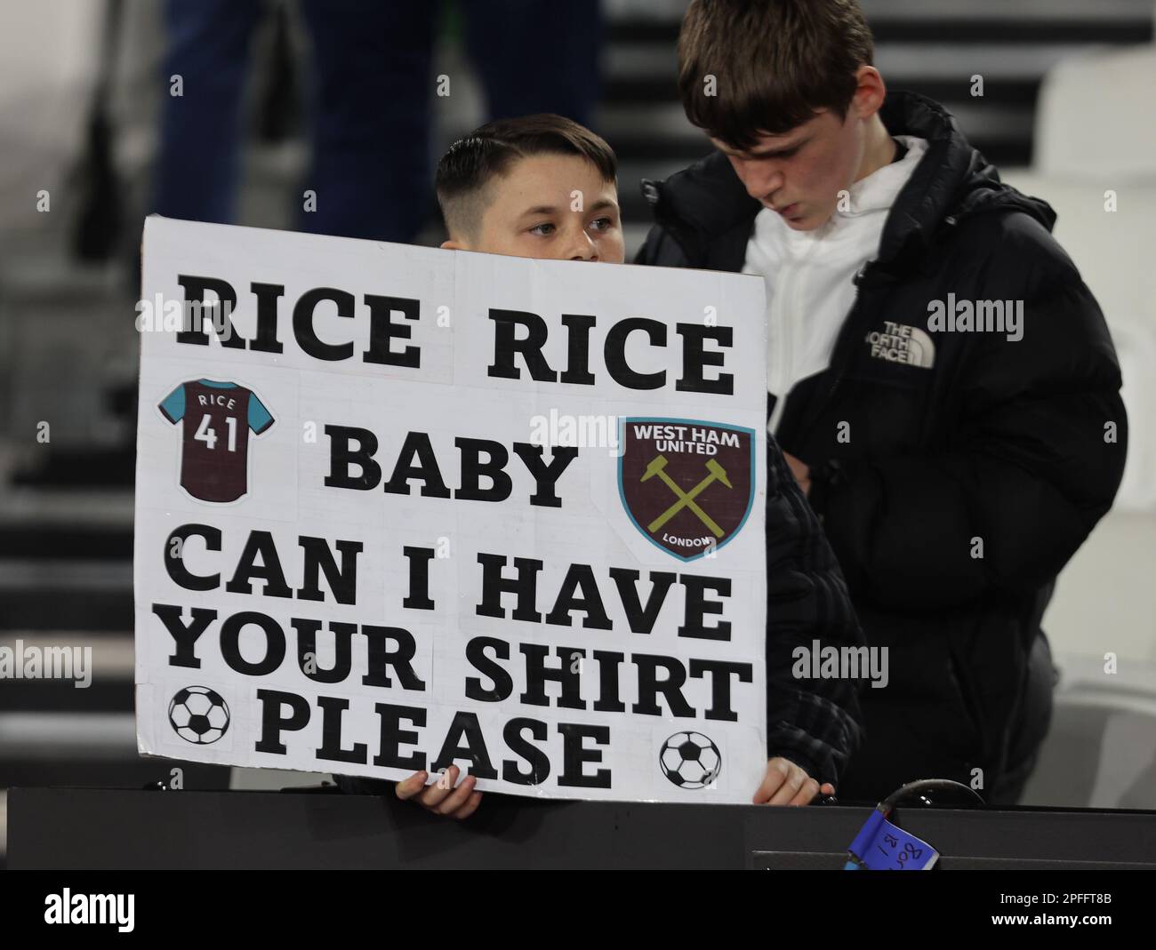 Young West Ham United Fan asking for West Ham United's Declan Rice ...