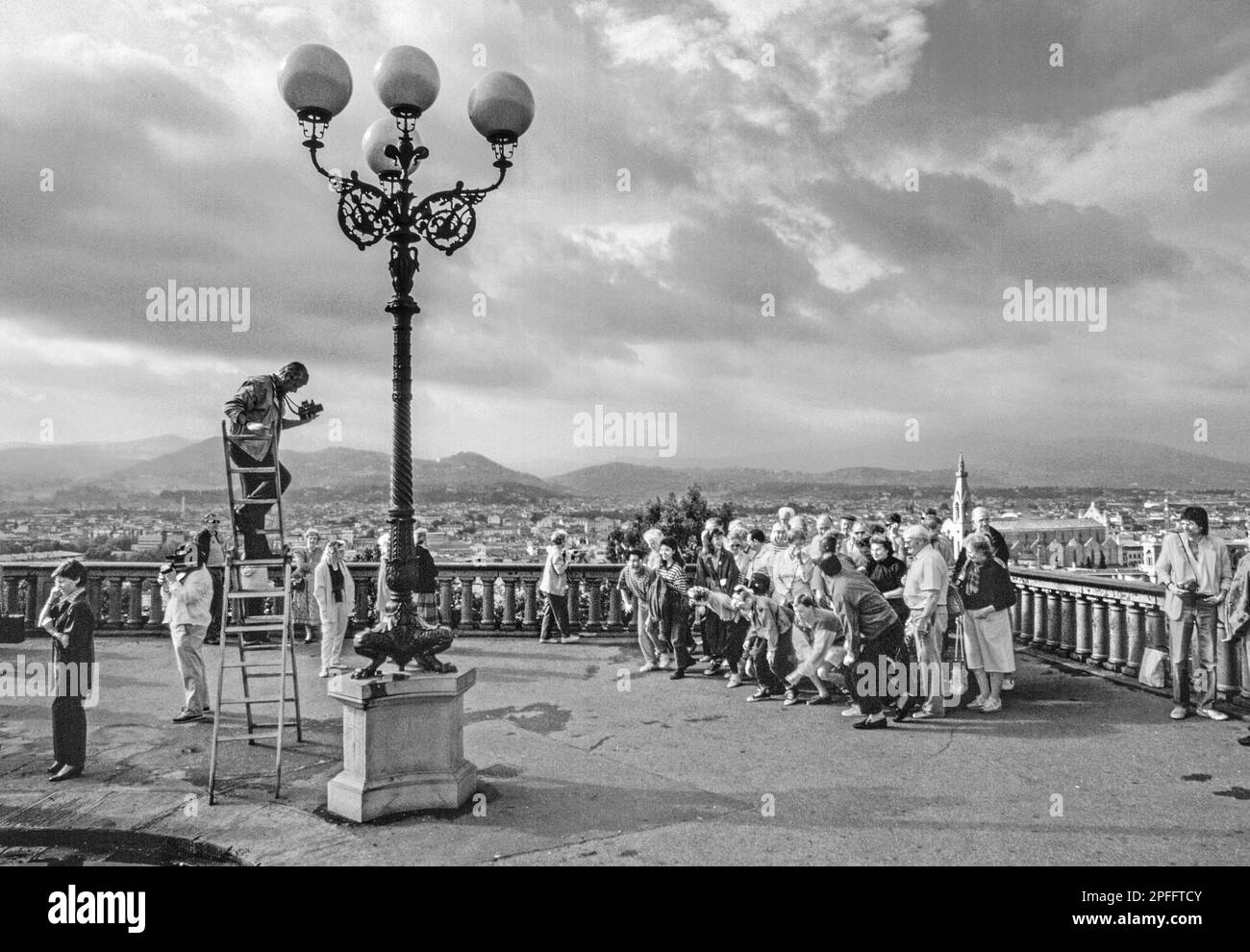 Florence, Italy - July 6, 1985: group of elderly people proudly pose ...