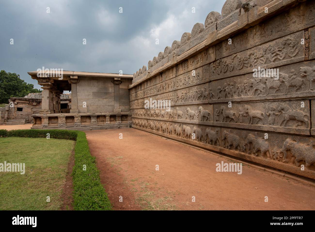 Hazara Rama Temple in Hampi is famous for the lovely bas reliefs and ...