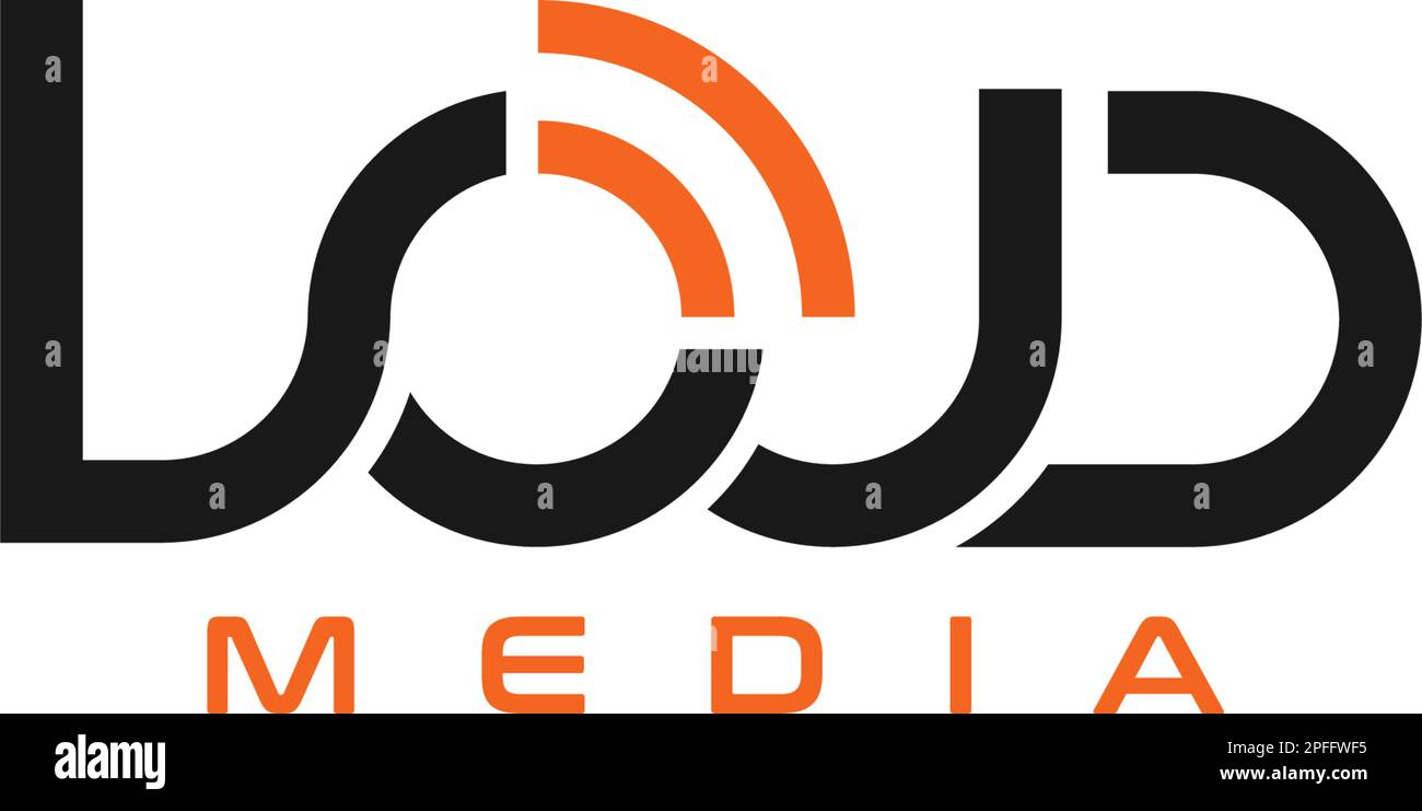 Minimalist Wordmark Simple LOUD MEDIA logo design Stock Vector Image ...