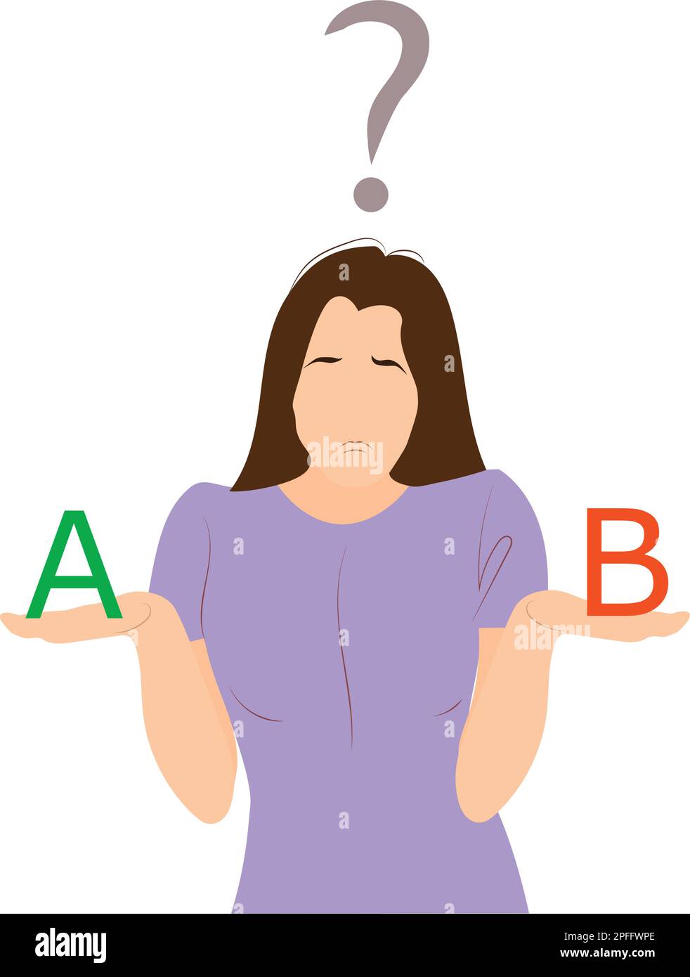 Woman choosing between two Stock Vector Images - Alamy