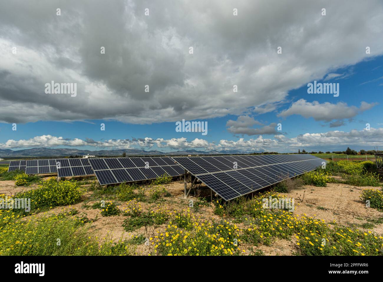 Kokkinotrimithia, Cyprus. 15th Mar, 2023. Solar panels are seen as part ...
