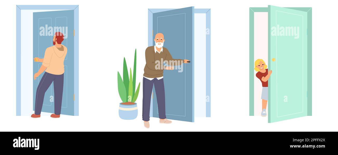Man entering room Stock Vector Images - Alamy