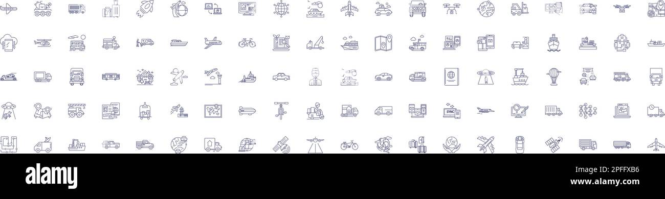 Import and exports line icons signs set. Design collection of import ...