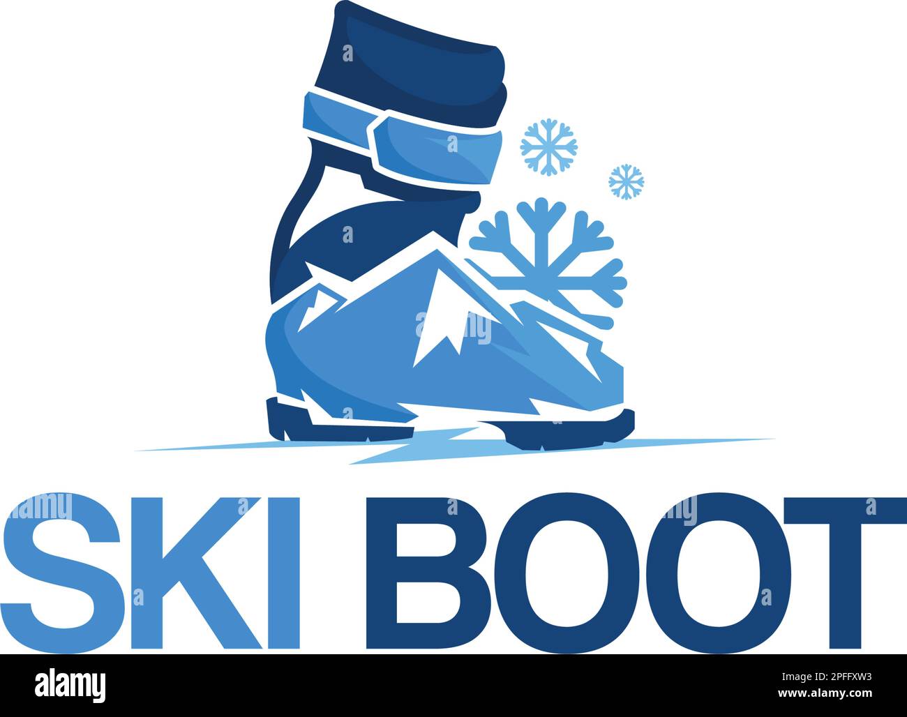 Modern SKI BOOT Snow Mountain Shoe logo design Stock Vector Image & Art ...