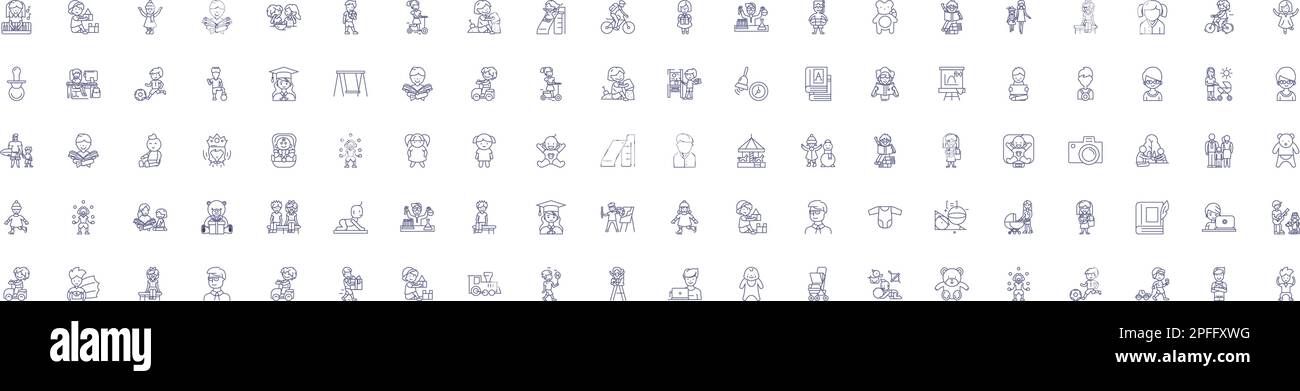 Educational games line icons signs set. Design collection of ... Educational games line icons signs set. Design collection of ...