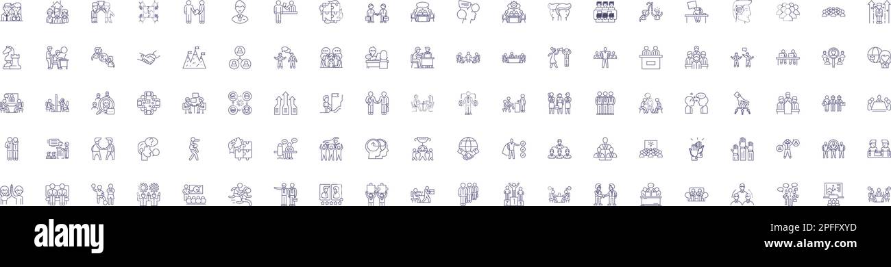 Community line icons signs set. Design collection of Society ...