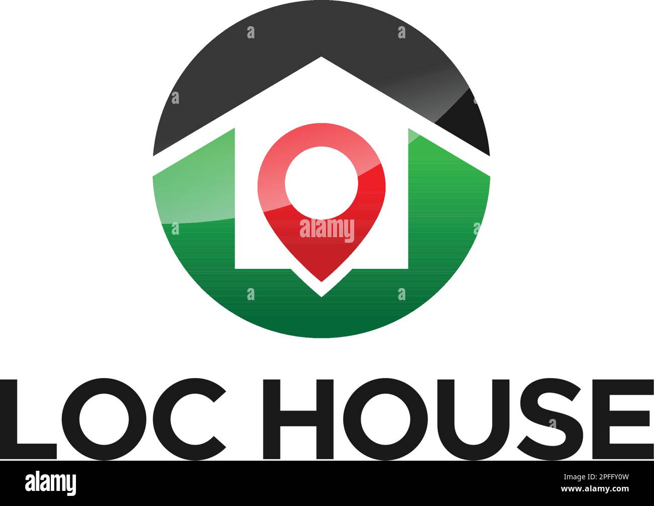 Modern Colorful LOC HOUSE Pin Building logo design Stock Vector Image ...