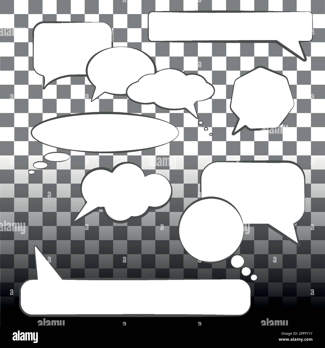 Set stickers of speech bubbles, dialogue boxes for communication or ...