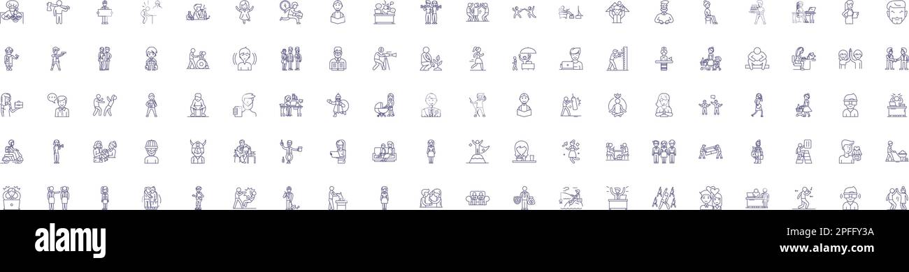 Daily activities line icons signs set. Design collection of Routine ...