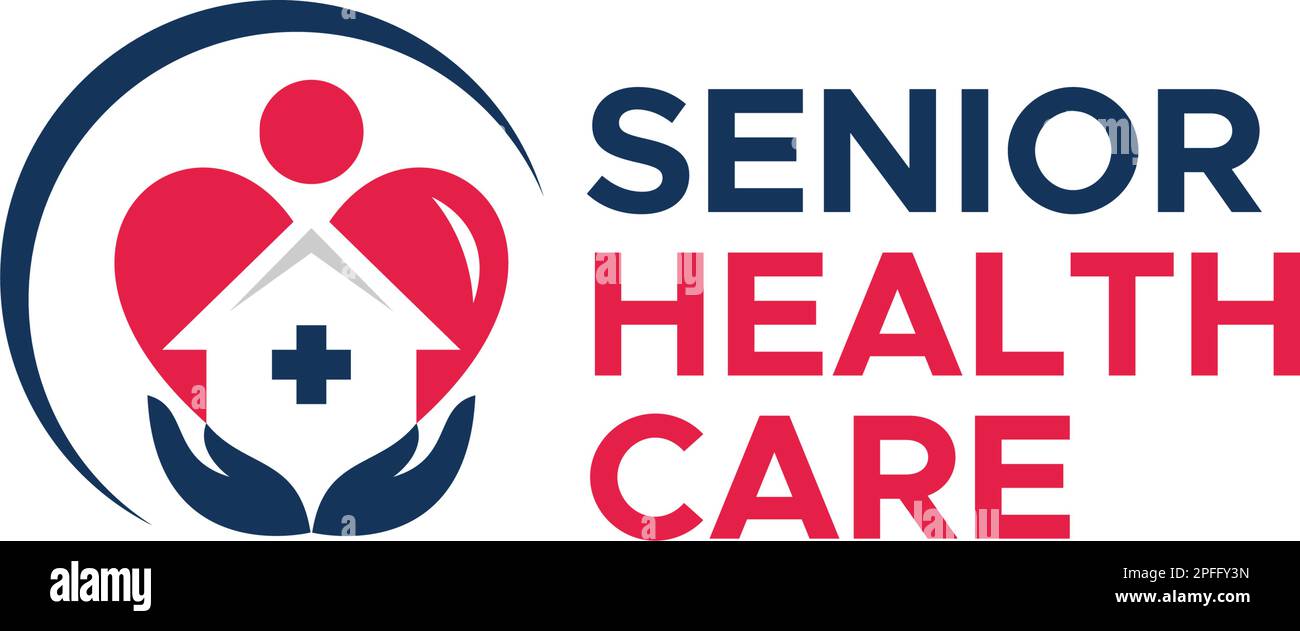 Modern SENIOR HEALTH CARE Hand Home logo design Stock Vector Image ...