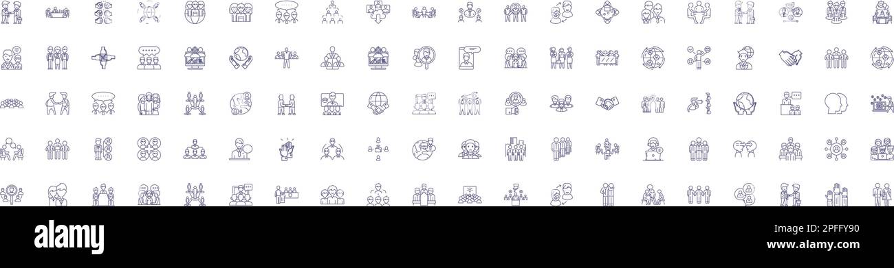 Community system line icons signs set. Design collection of Social ...