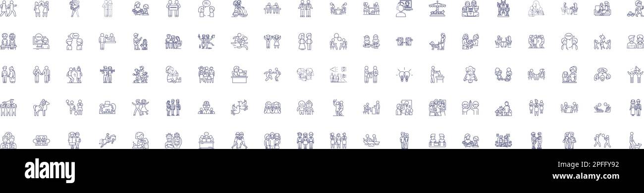 Friendship line icons signs set. Design collection of Bonding ...