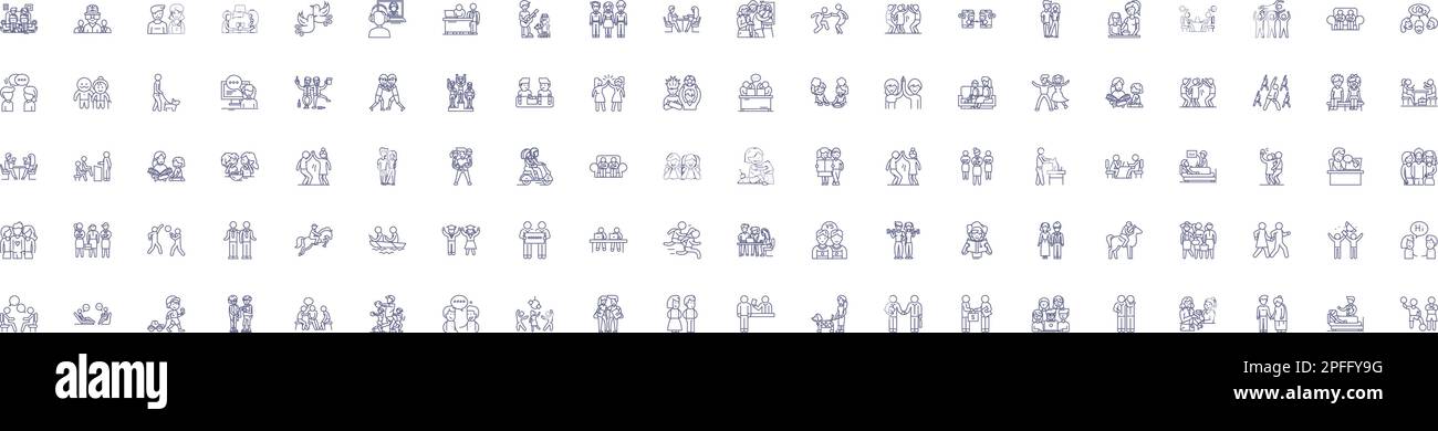 Friends line icons signs set. Design collection of companions, pals ...