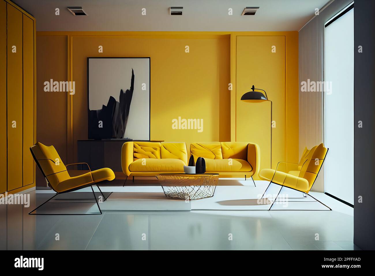 Interior design of modern apartment, modern living room, a minimalist ...