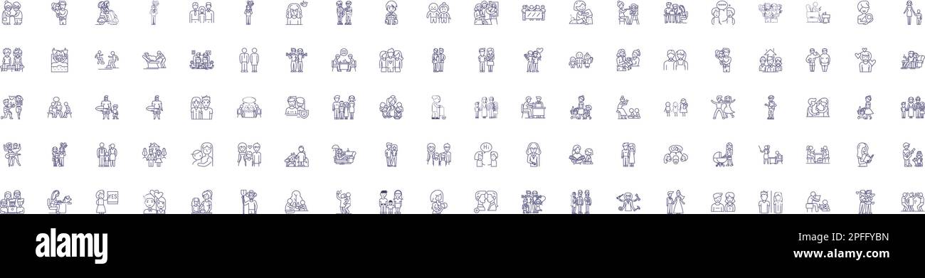 Family traditions line icons signs set. Design collection of Traditions ...