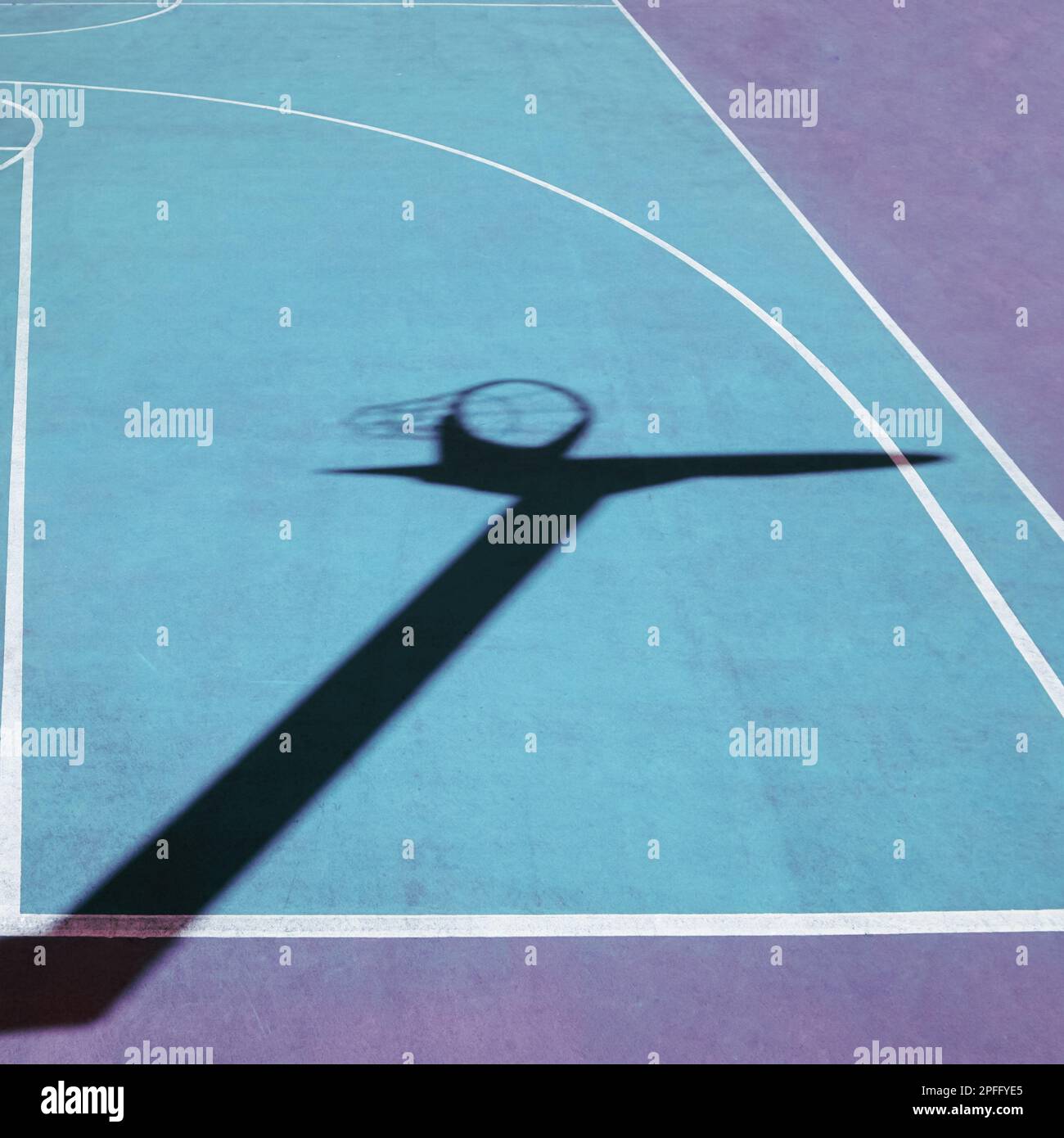 basketball hoop shadow on the basketball court Stock Photo - Alamy