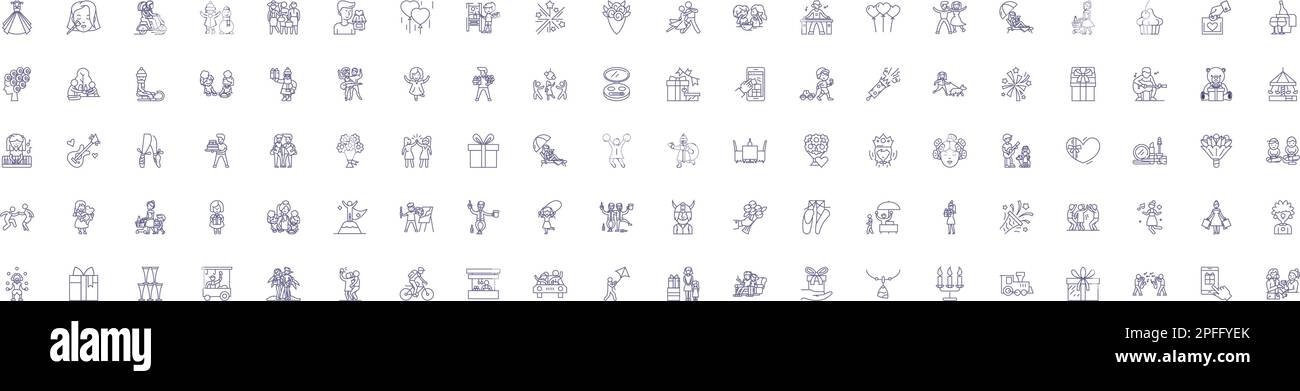 Celebration line icons signs set. Design collection of Festivity ...