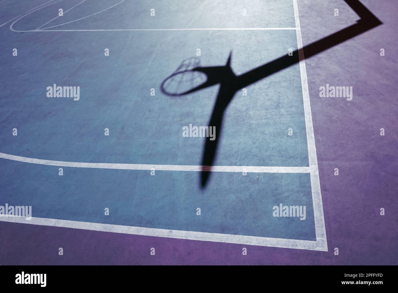basketball hoop shadow on the basketball court Stock Photo - Alamy
