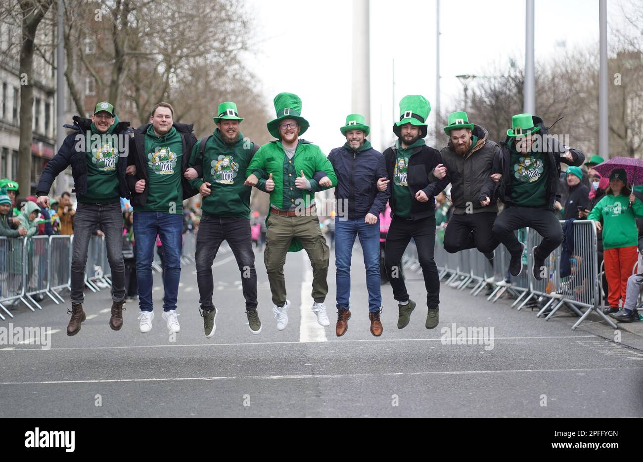 People arriving for the St Patrick's Day Parade in Dublin. Picture date ...
