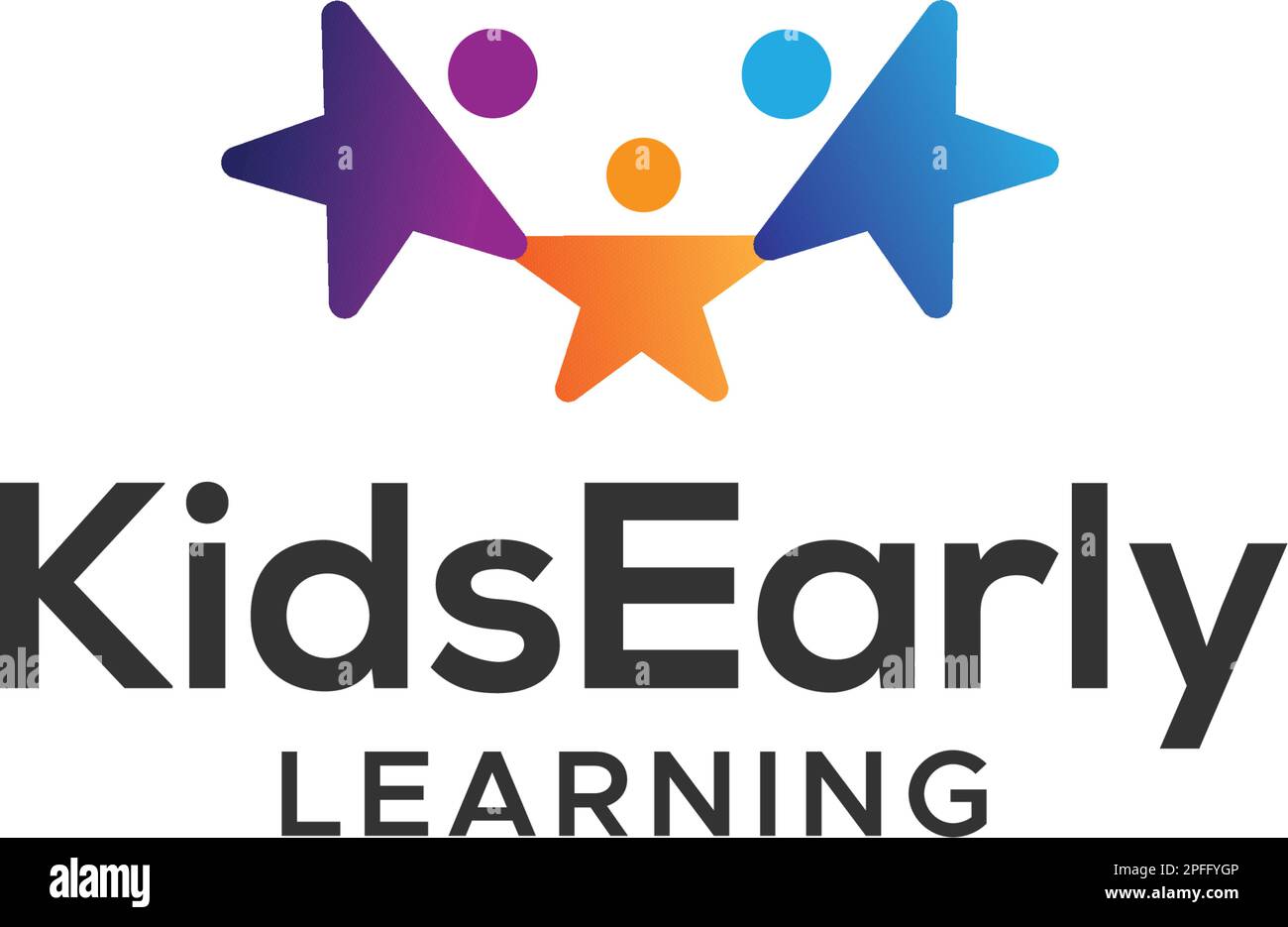 Modern Kids Early Learning Star People logo design Stock Vector Image ...
