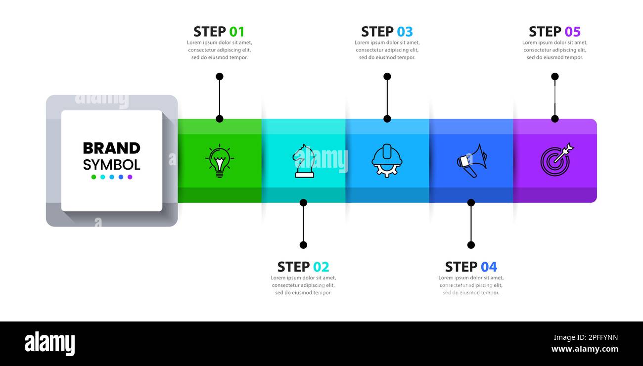 Infographic template with icons and 5 options or steps. Line. Can be ...