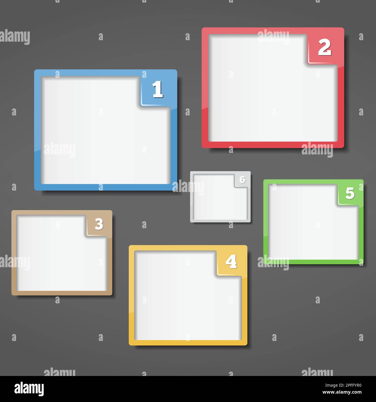 Set of colored frames with numbers, vector eps10 illustration Stock ...