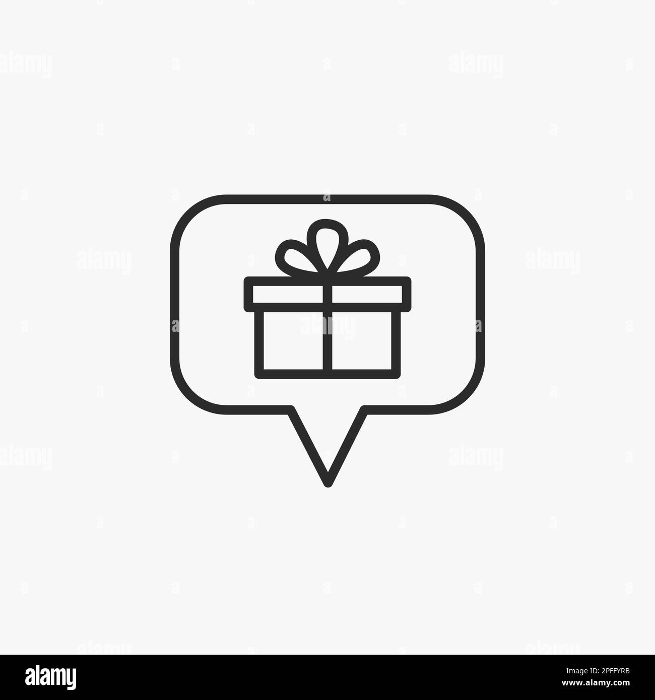 Gift box in chat bubble icon. Online shopping concept Stock Vector ...