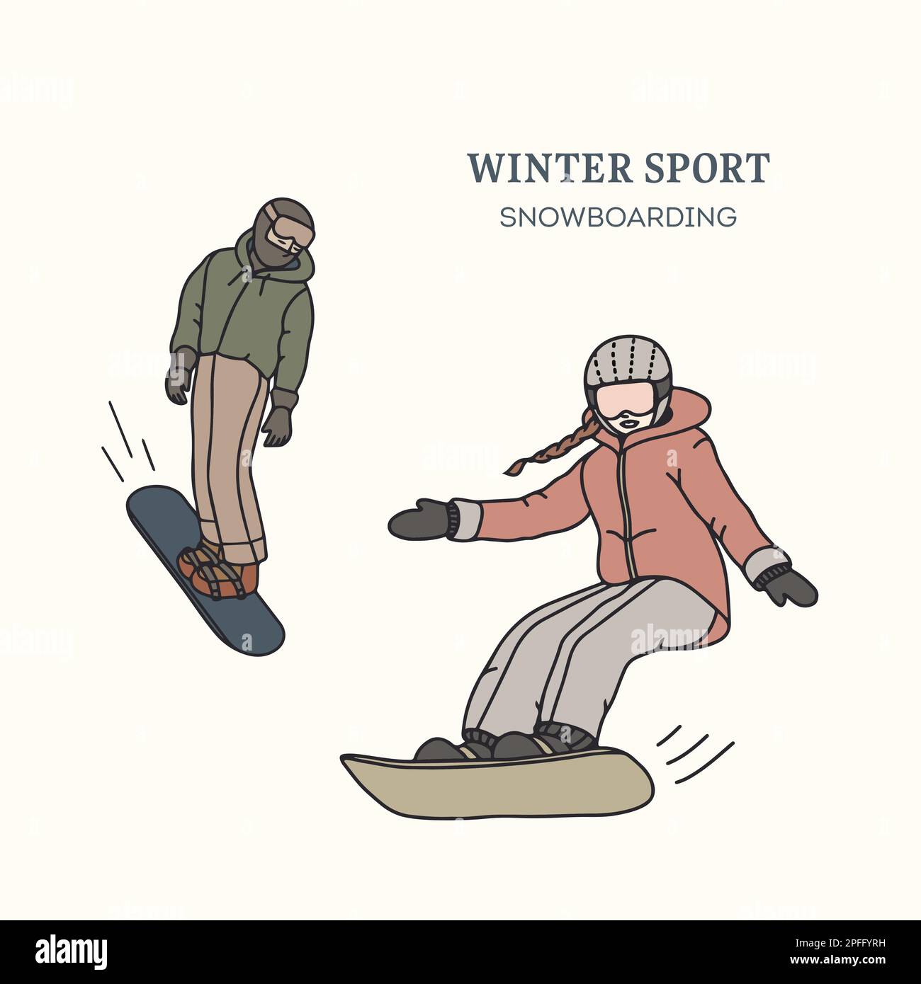 Snowboarding winter sport vector illustration Stock Vector Image & Art ...
