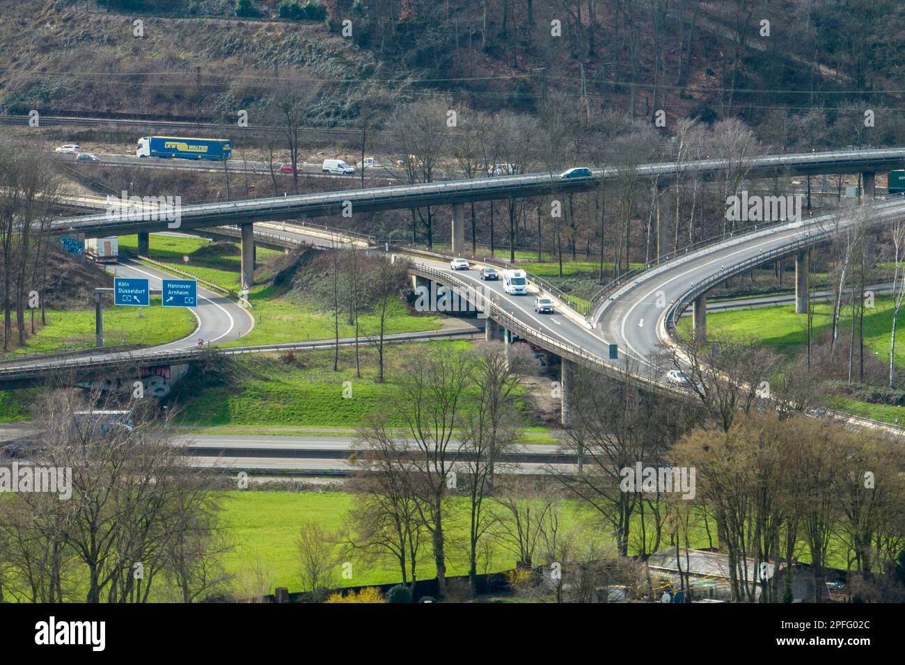 Duisburg, Germany. 17th Mar, 2023. Parts of the Kaiserberg interchange ...