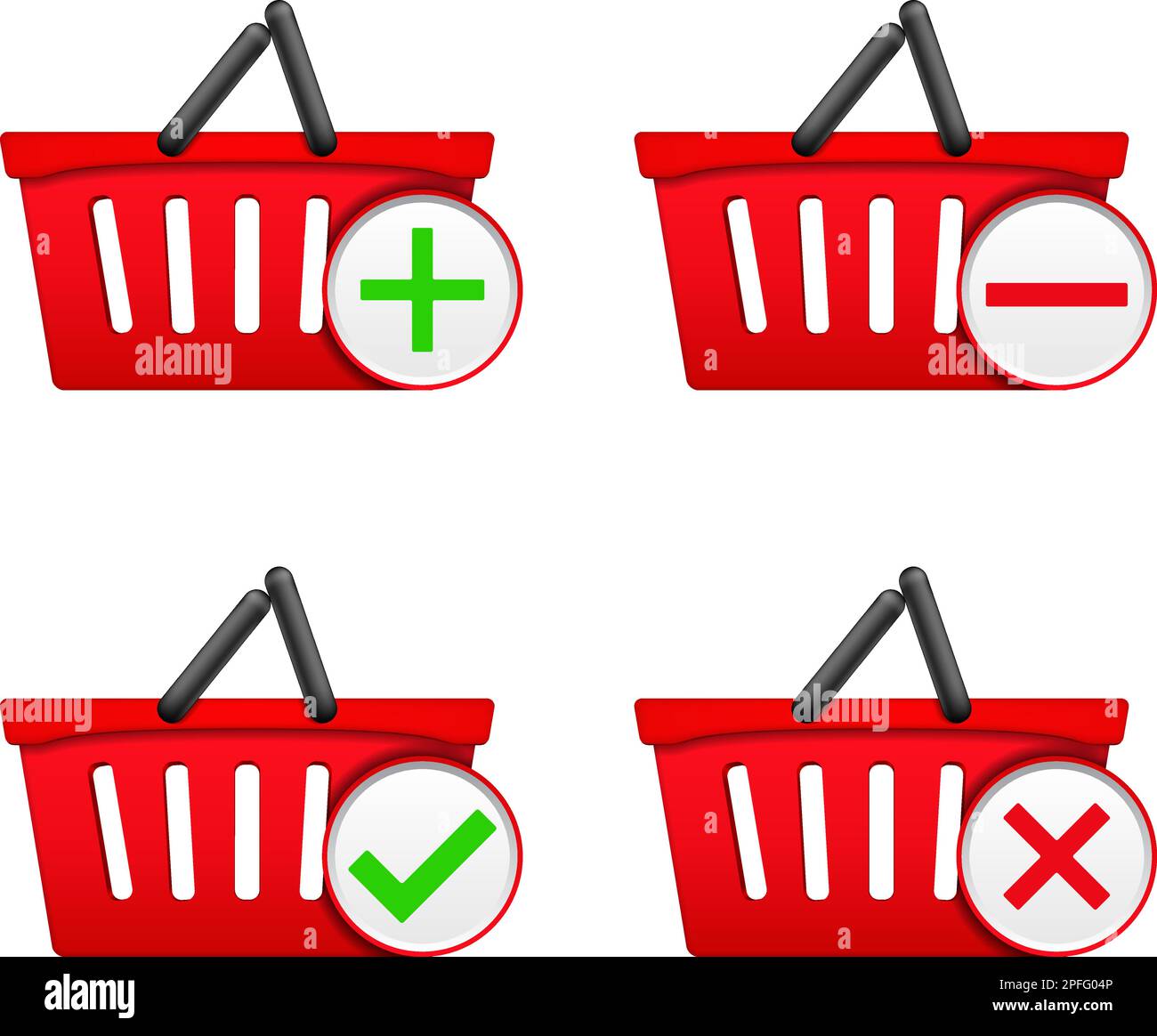 Shopping basket with different symbols, vector eps10 illustration Stock ...