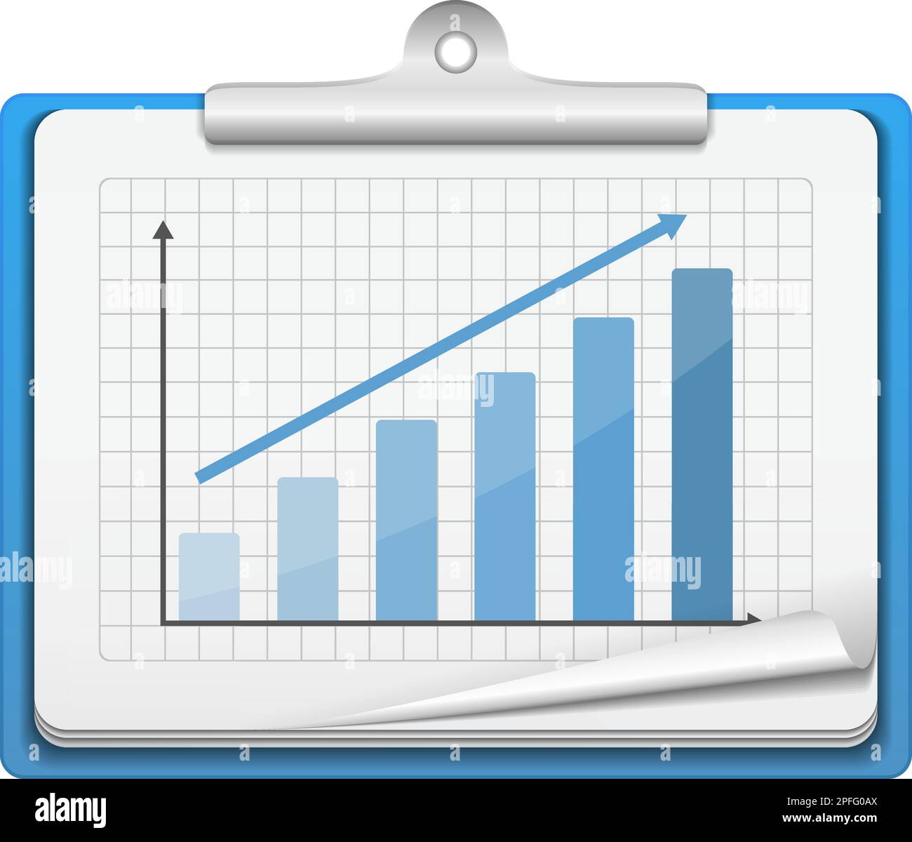 Clipboard with bar graph on white background, vector eps10 illustration ...