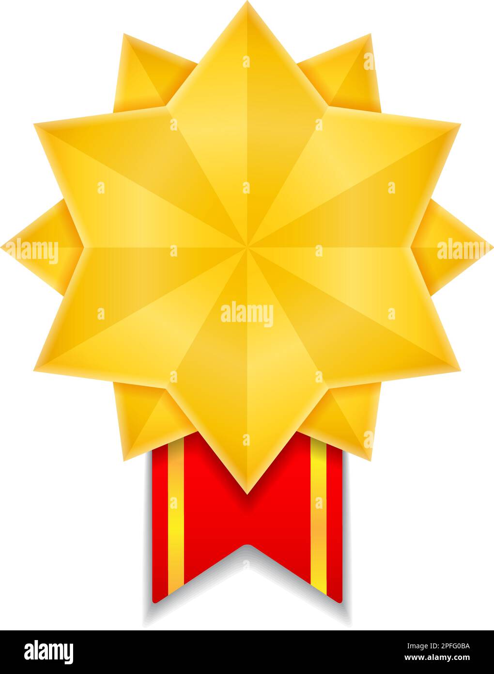 Star shaped golden medal, vector eps10 illustration Stock Vector Image ...