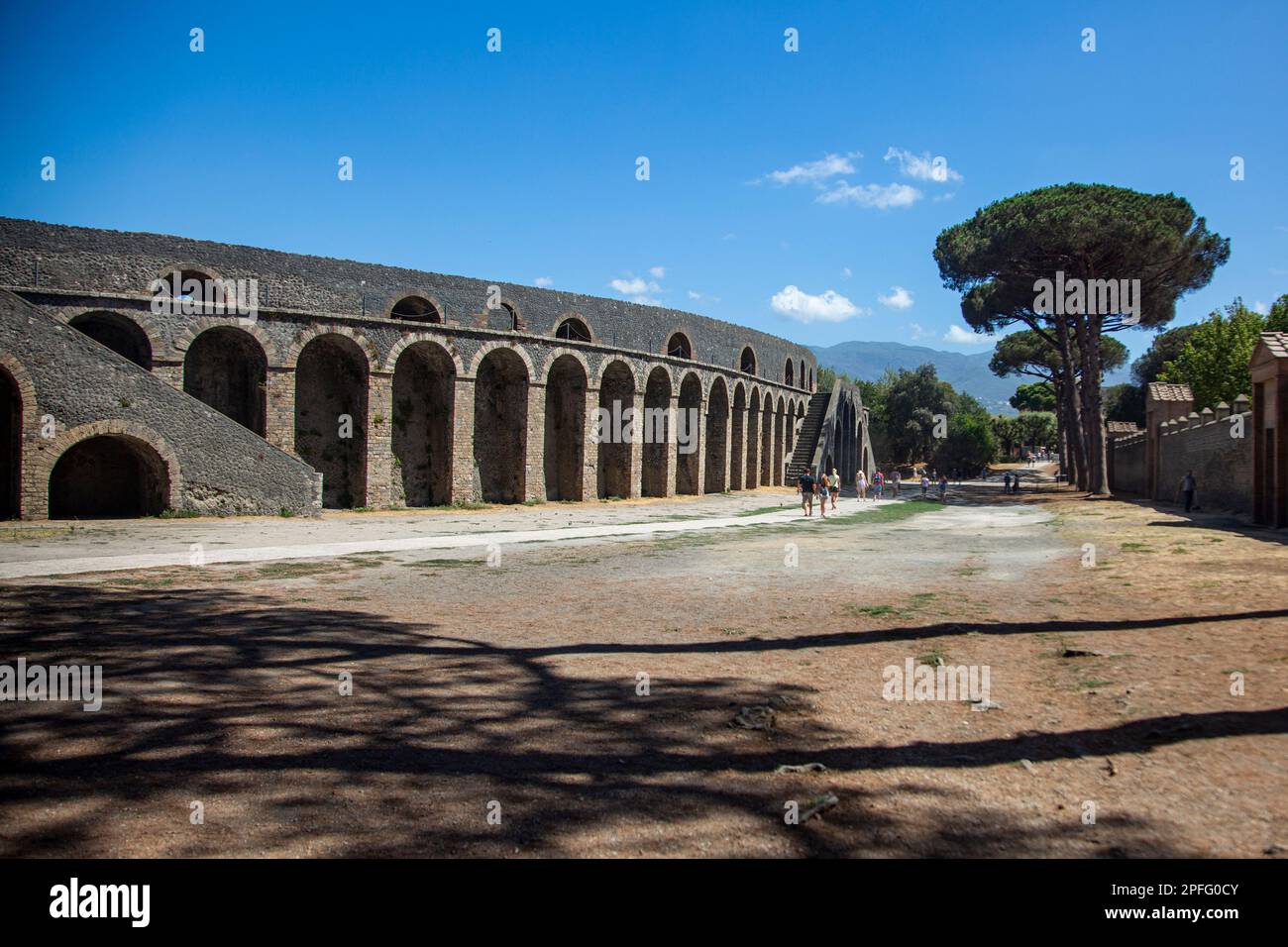 The ruins of the ancient city of Pompei near Naples in the Campania ...