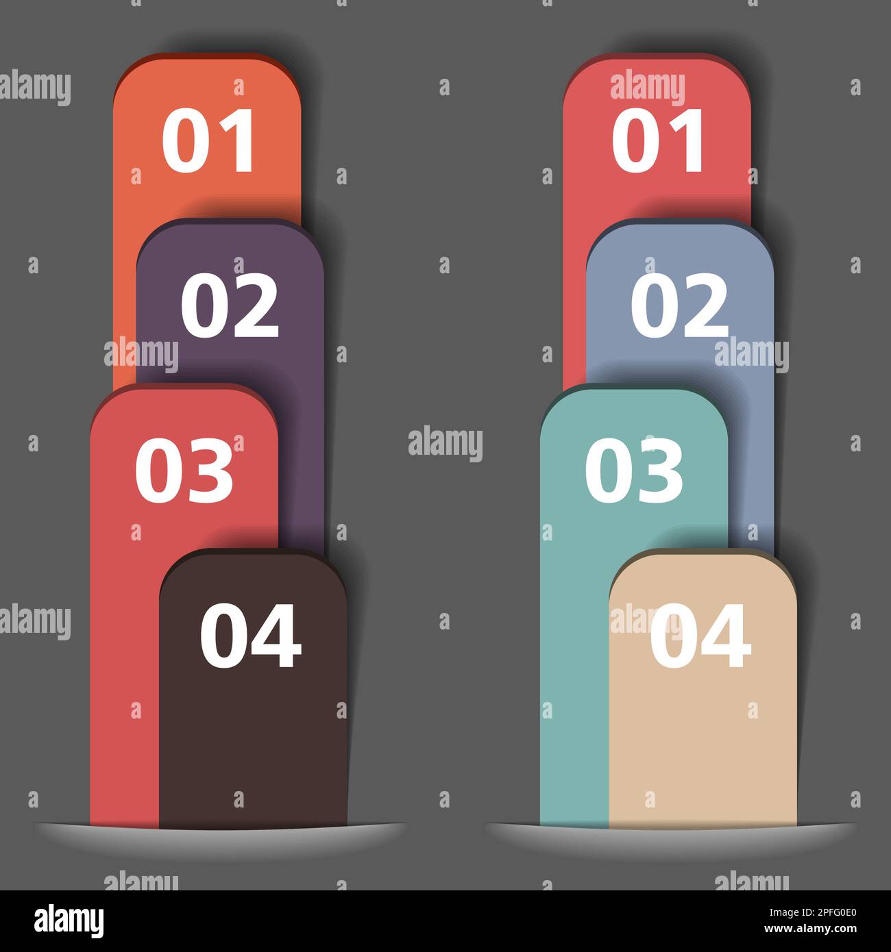 Four ribbons with numbers, vector eps10 illustration Stock Vector Image ...