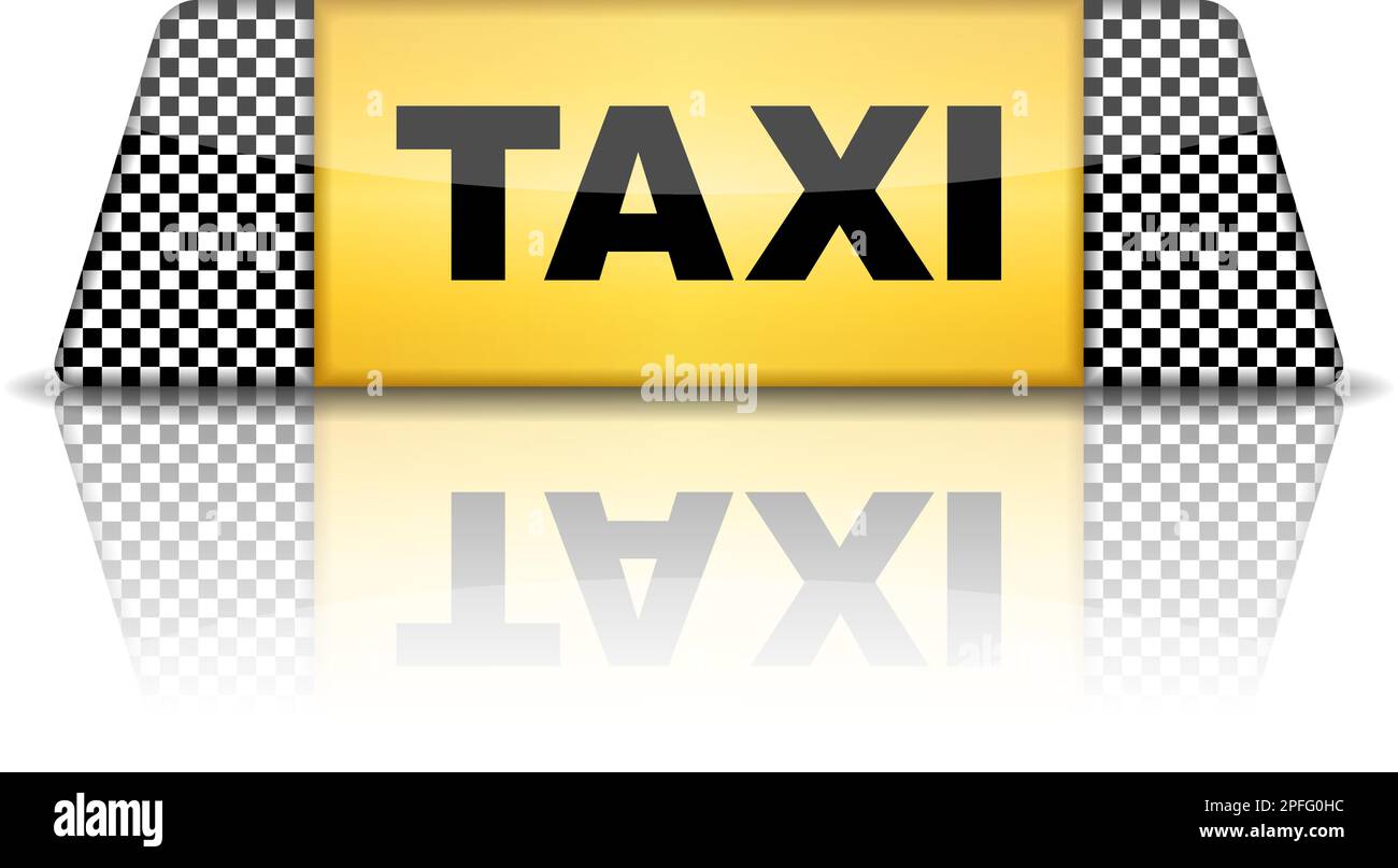 Taxi sign with reflection, vector eps10 illustration Stock Vector Image ...