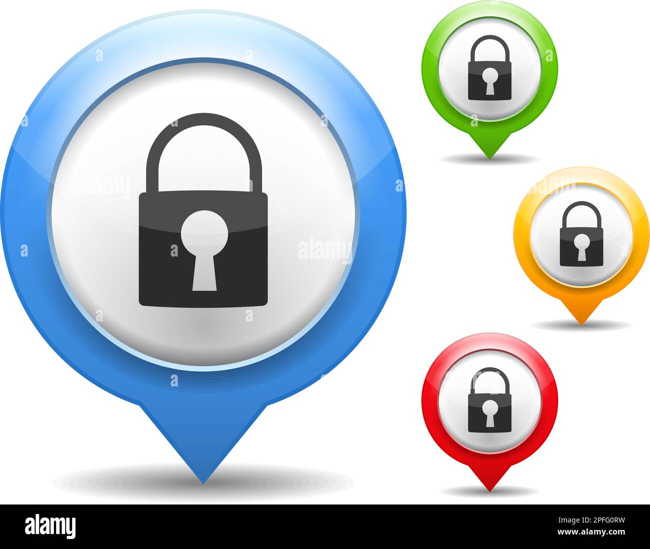 Lock icon, four colors, vector eps10 illustration Stock Vector Image ...