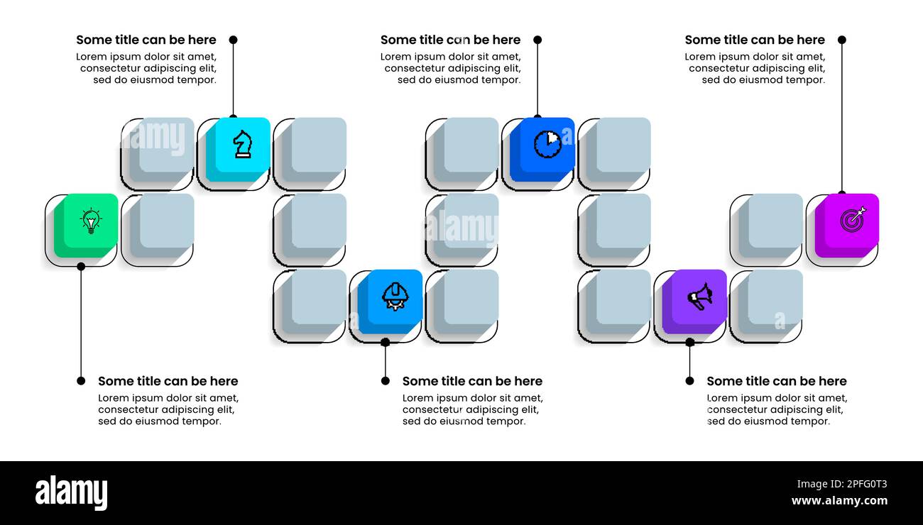 Infographic template with icons and 6 options or steps. Isometric path. Can be used for workflow ...