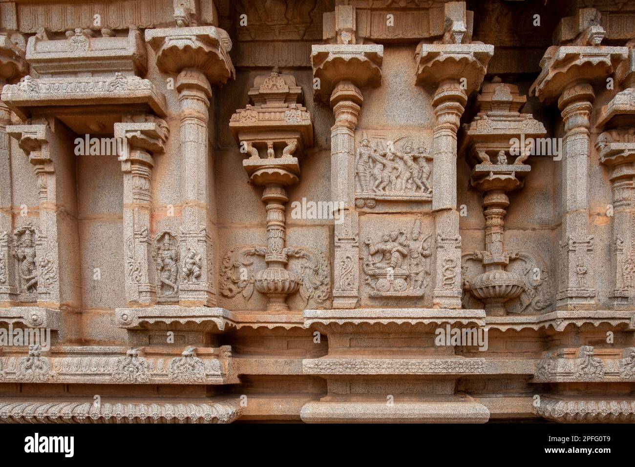 Hazara Rama Temple in Hampi is famous for the lovely bas reliefs and ...