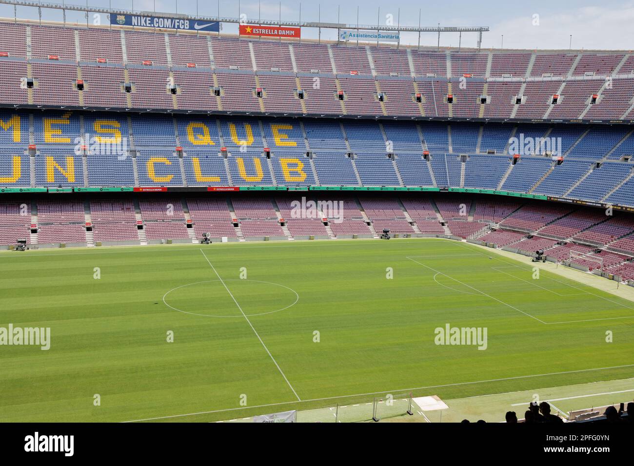 View from the highest Seats of the F.C. Barcelona Soccer Stadium, Camp ...