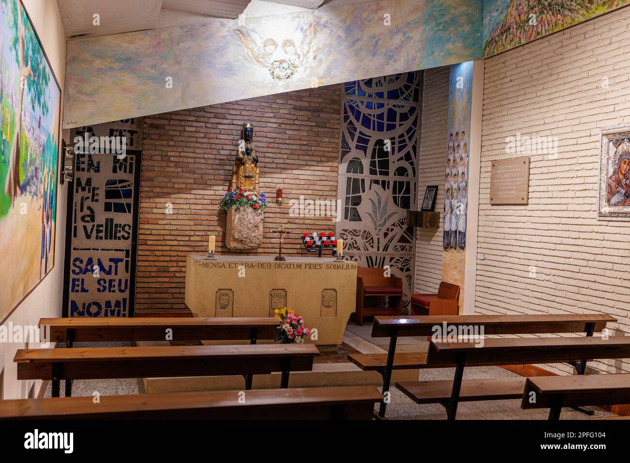 Small Religious Chapel inside Soccer Stadium, Camp Nou, Spain Stock ...