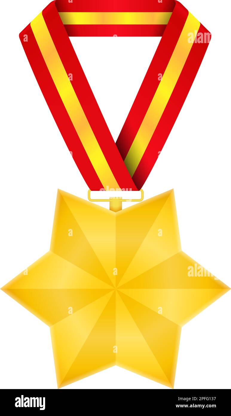 Star shaped golden medal, vector eps10 illustration Stock Vector Image ...