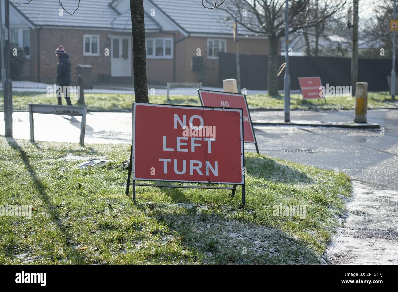 No Left Turn Sign Stock Photo - Alamy
