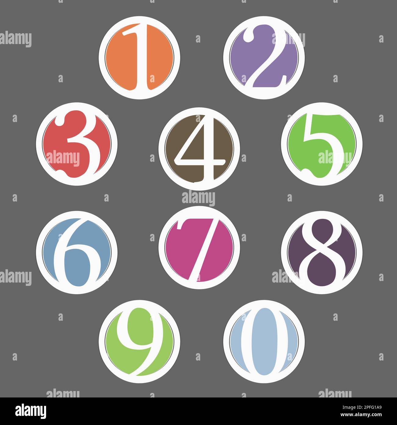 Set of circles with numbers, vector eps10 illustration Stock Vector ...