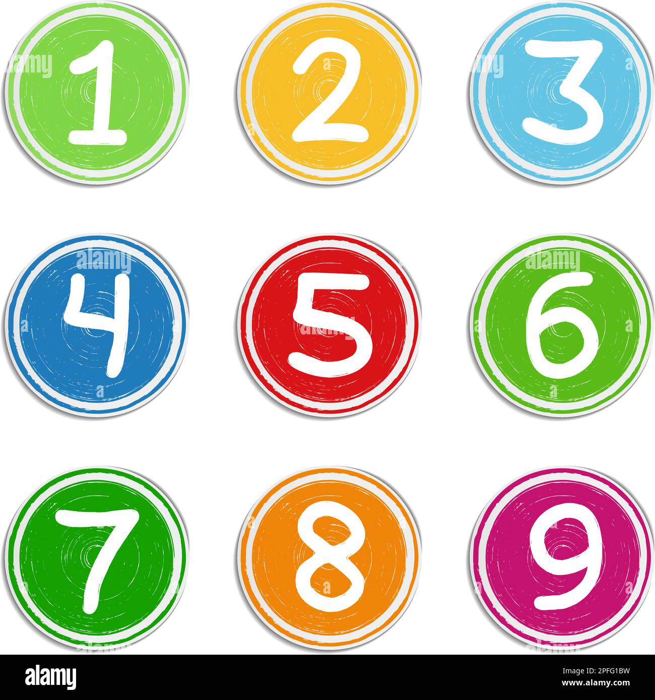 Set of hand drawn numbers, vector eps10 illustration Stock Vector Image ...