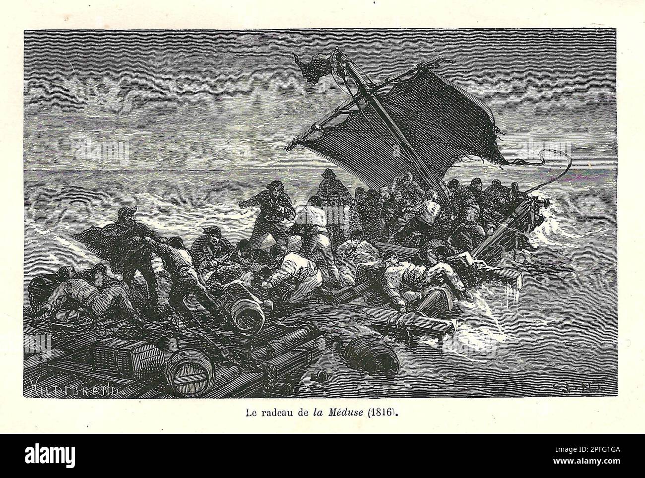 Shipwreck of the Medusa-The raft-engraving Stock Photo - Alamy