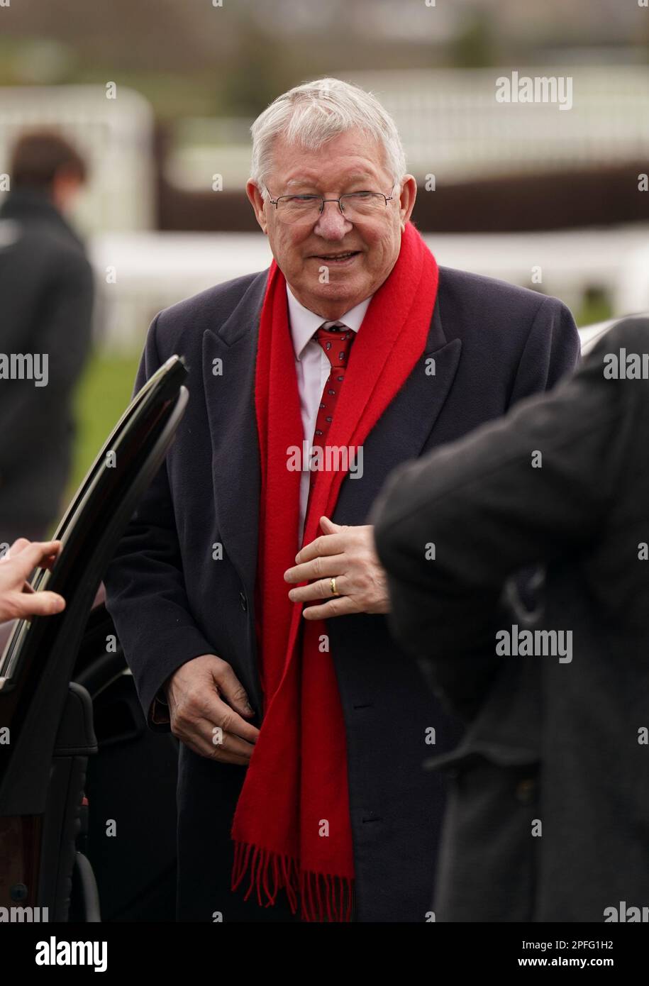 Sir Alex Ferguson arriving ahead of day four of the Cheltenham Festival ...
