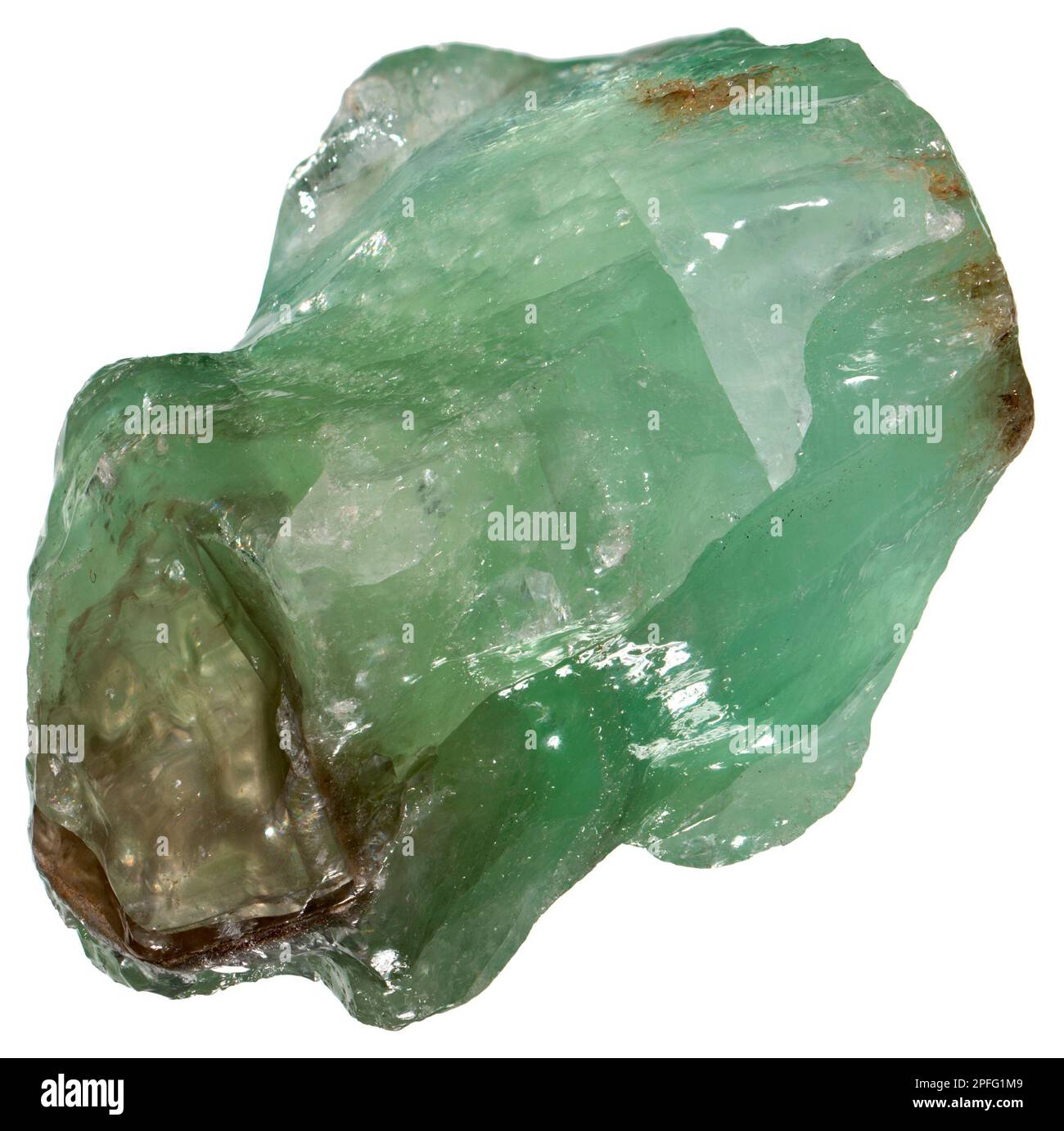 Green Calcite - calcium carbonate CaCO3 Stock Photo - Alamy