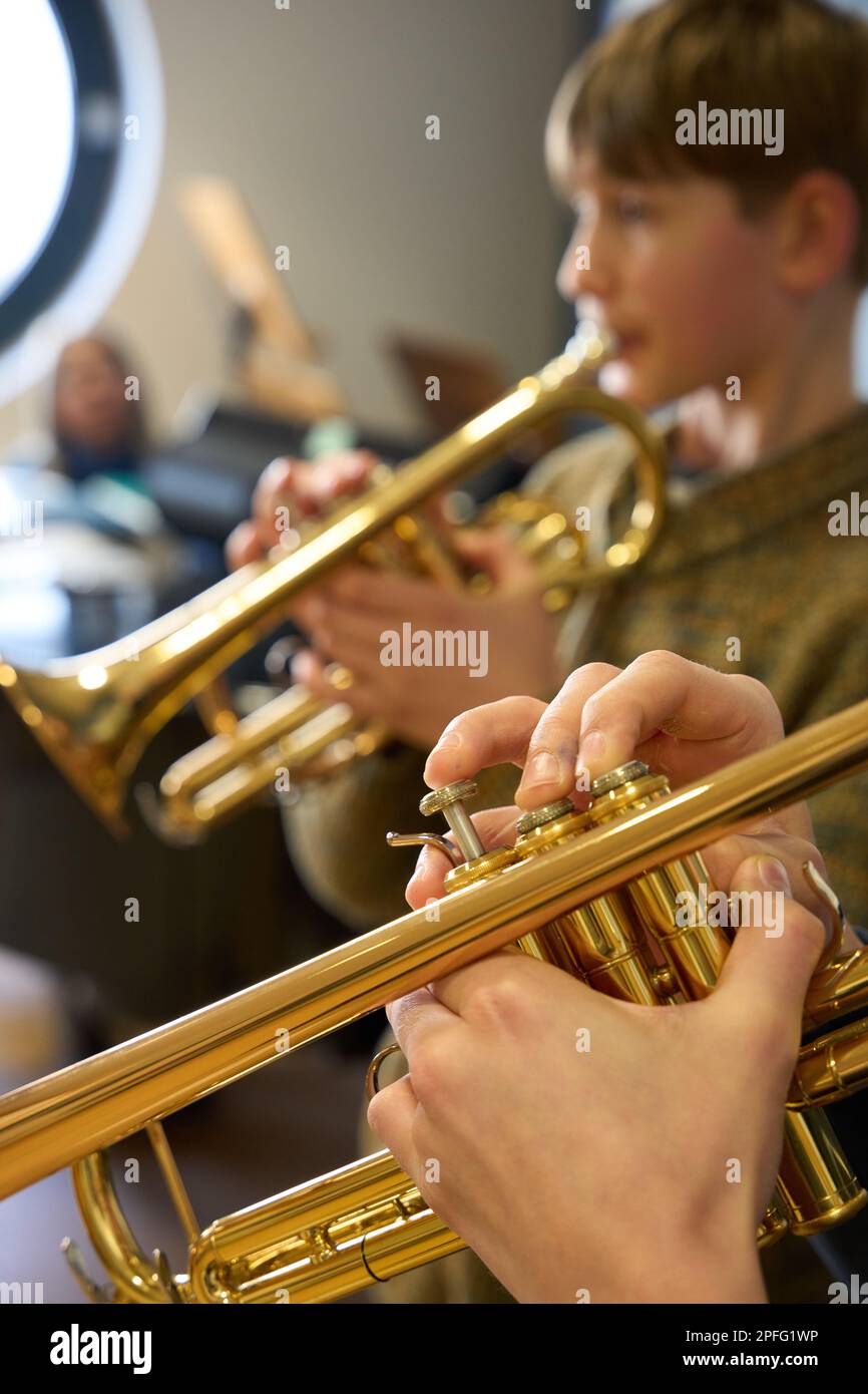 Play the trumpet hi-res stock photography and images - Alamy